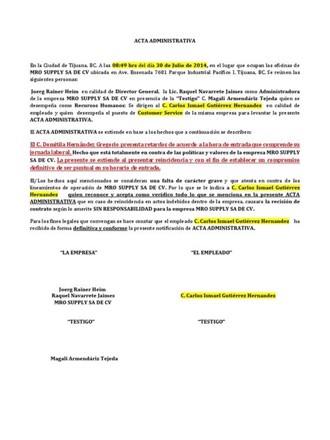 Acta Administrativa