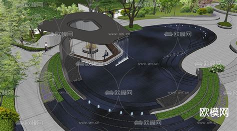 景观亭 凉亭 户外休息亭 小区廊架su模型下载id15240038sketchup模型下载 欧模网
