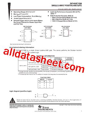 SN74AHC1G08 Datasheet PDF Texas Instruments
