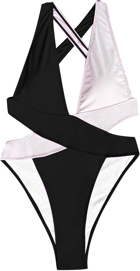 Jp 水着 レディース ビキニ 女性ワンショルダーカットアウトハイウエストビキニセット クリスクロス 水着 レディース