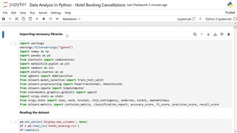 Data Analysis In Python Hotel Booking Cancellations Data Analysis Projects YouTube
