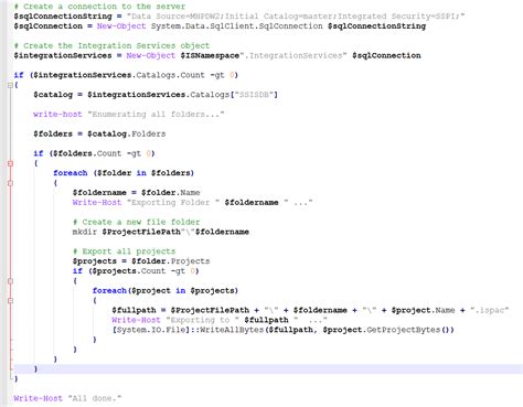 ssis want to know how to iterate through ssisdb folders c stack