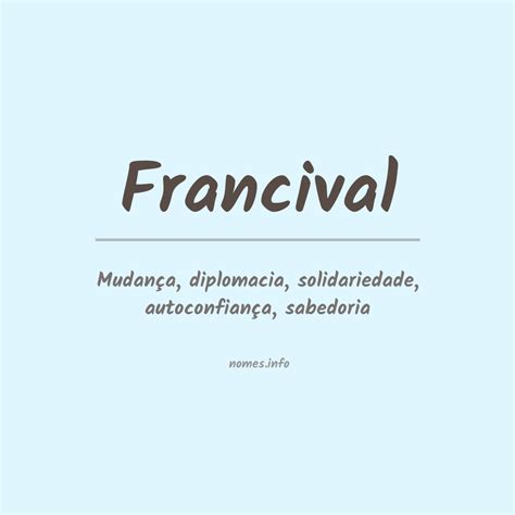 Significado Do Nome Francival