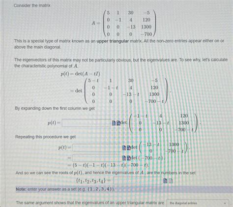 Solved Consider The Matrix This Is A Special Type Of Matrix