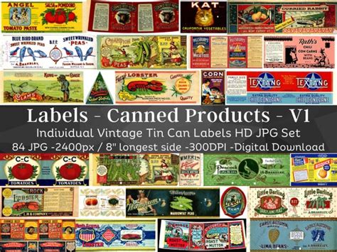 Vintage Food Label Vintage Food Labels Printable Digital Collage