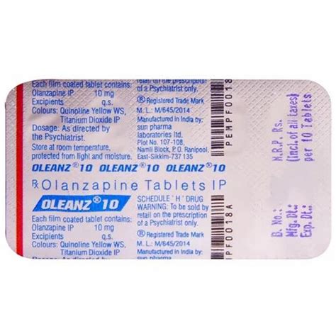 Oleanz 10 Tablet At Rs 98box Sahyog Society Surat Id 2852202746030