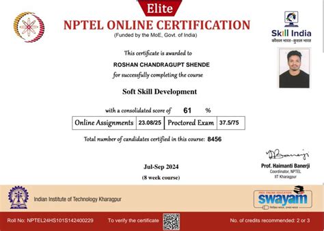 Nptel Softskills Certificate Personalgrowth Professionaldevelopment Careeradvancement