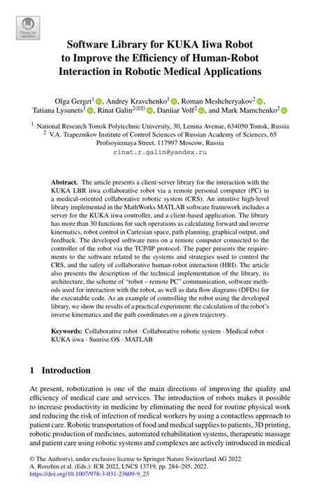 pdf software library for kuka iiwa robot to improve the efficiency of