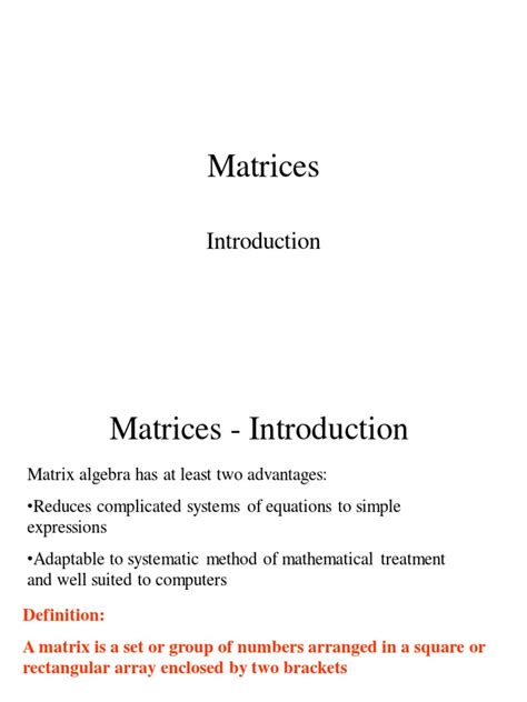 Matrices 1 Pdf Matrix Mathematics Mathematical Concepts