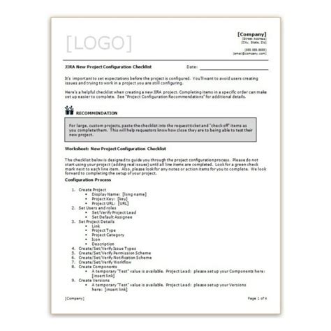 Jira New Project Configuration Checklist Strategy For Jira®