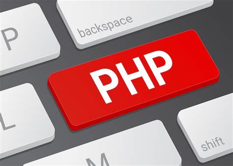 Premium Vector Closeup Of The Php Coding Button On A Realistic White Modern Keyboard