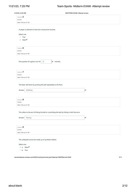 Solution Cs 6201 Team Sports Midterm Exam Attempt Review Computer Programming 2 Cs 6201