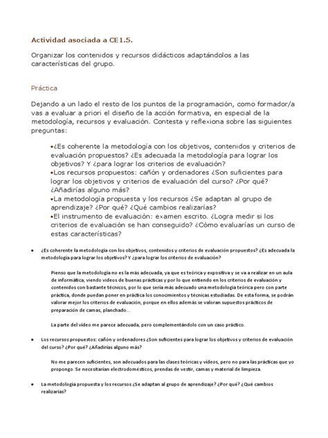actividad asociada a ce1 5 pdf evaluación cognición