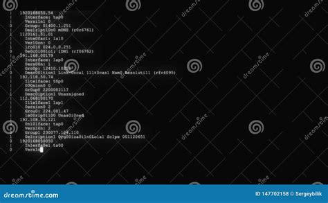 Encrypted Programming Security Hacking Code Data Flow Stream On Display New Quality Numbers