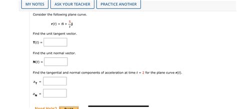 consider the following plane curve r t ti t5j find