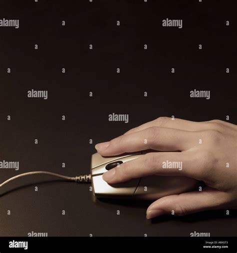 A Man Using Computer Mouse Stock Photo Alamy