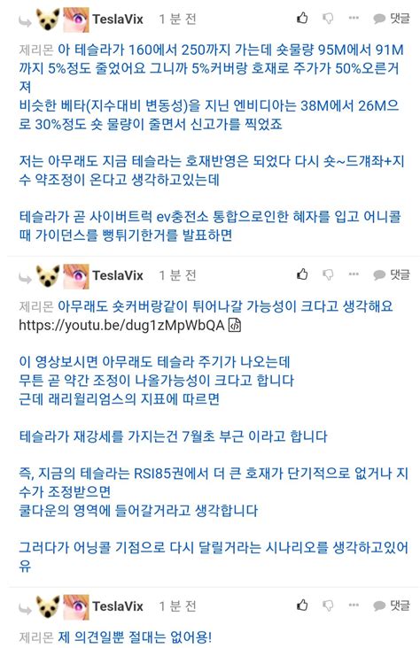 본인이 생각하는 테슬라 시나리오 주식 에펨코리아