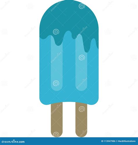 Blue Double Popsicle Vector Illustration Stock Vector Illustration Of