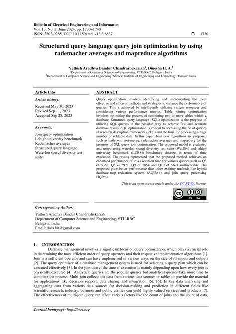 Pdf Structured Query Language Query Join Optimization By Using Rademacher Averages And