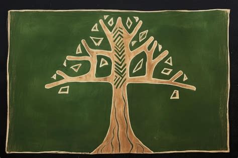 tree blackboard sketch green premium ai generated image