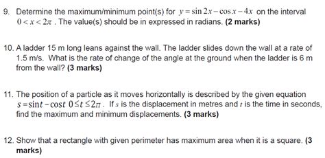Determine The Maximumminimum Points For