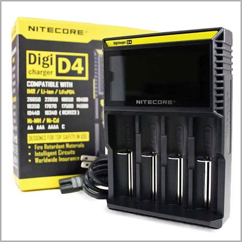 Nitecore Digicharger D4 - LCD Display | VapeVine.ca