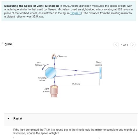 answered measuring the speed of light michelson… bartleby