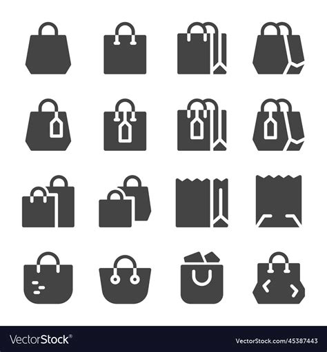 Shopping Bag Solid Icon Royalty Free Vector Image