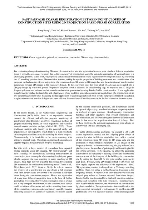 pdf fast pairwise coarse registration between point clouds of