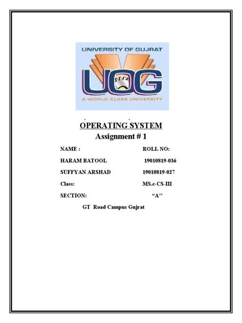 Operating System Assignment 1 Pdf Operating System Android Operating System