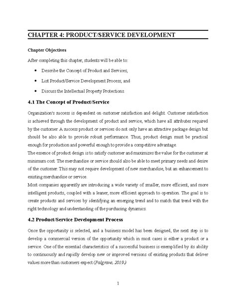 Chapter 4 1 Note Chapter 4 Product Service Development Chapter Objectives After Completing