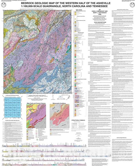 Map Bedrock Geologic Map Of The Western Half Of The Asheville 1100