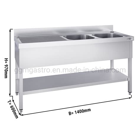 Stainless Steel Sink Kitchen Work Table With Double Sink Bench China Sink And Work Table