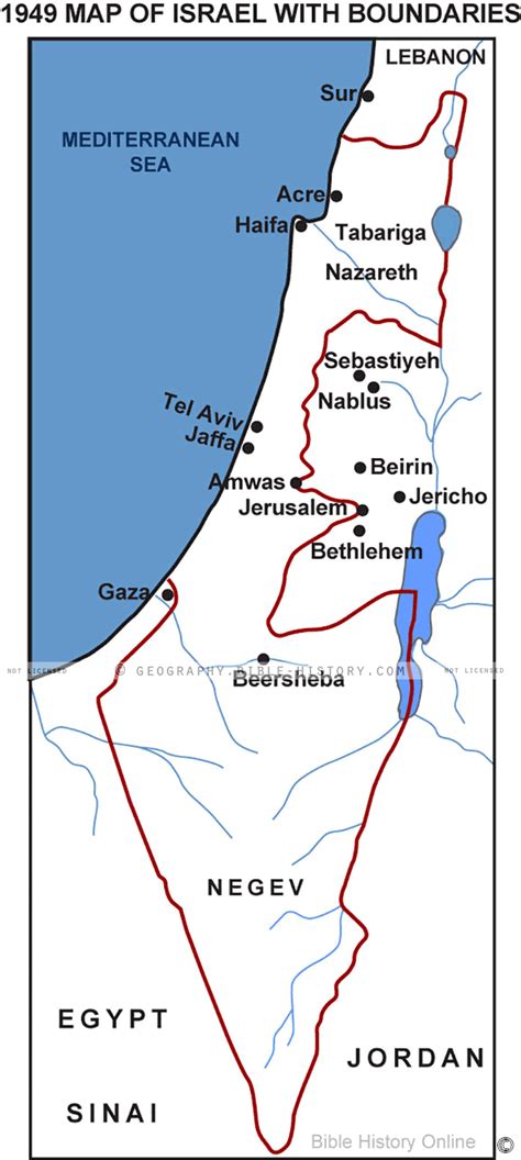 1949 Map Of Israel With Boundaries Bible History