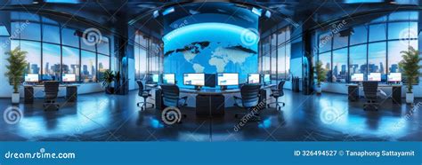 Modern Office With Global View A Modern Office Interior With Large