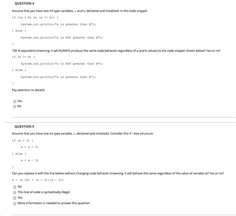 solved question 4 assume that you have two int type