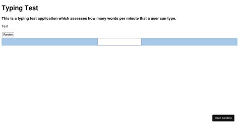 Typing Test Project Codesandbox