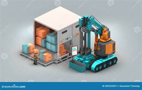 image of a lifting robot working together with a loading and unloading