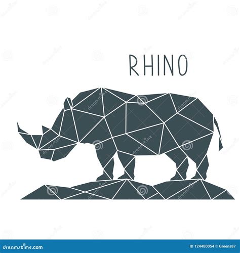 Polygonal Rhino Illustration Stock Vector Illustration Of Decorative Minimalist 124480054