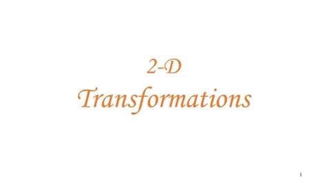 2d Transformation Computer Graphics Ppt Graphics Software Computer Software And Applications
