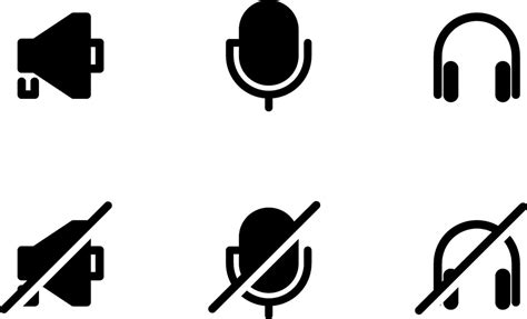 Audio Icon Set Disable Audio Icon Button 38514502 Vector Art At Vecteezy