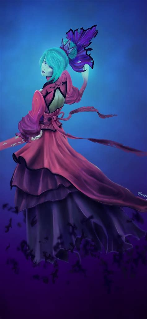 Wallpaper Green Hair Fantasy Girl Look Back Magic 2880x1800 Picture