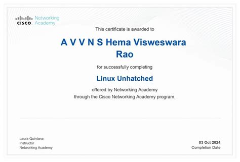 Hema Visweswara Rao A V V N S On Linkedin Linux Linuxfoundations