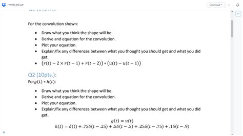 solved download ין for the convolution shown draw what you