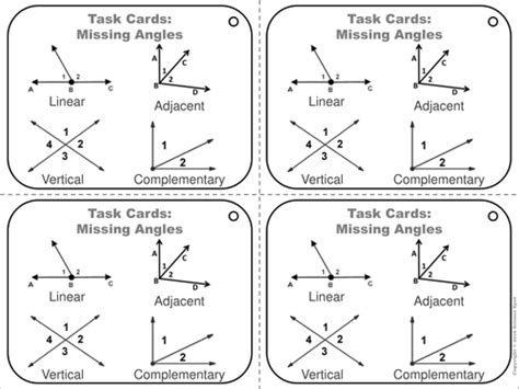 Missing Angles Task Cards Teaching Resources