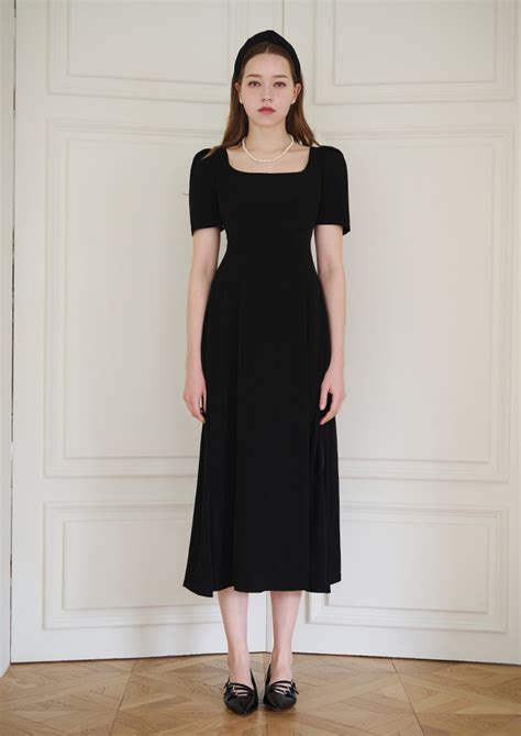 바이서우 햅번 원피스half Sleeve 블랙 2타입