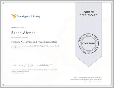 coursera certificate fraud examination ppt