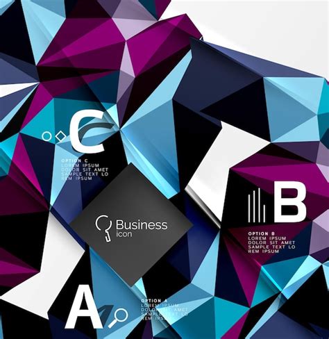 Premium Vector 3d Polygonal Object Triangles Abstract Background Vector Template Background