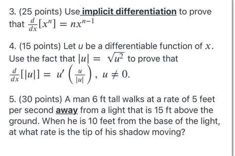 solved 3 25 points use implicit differentiation to prove