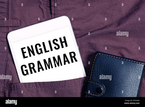 Hand Writing Sign English Grammar Word For Courses Cover All Levels Of